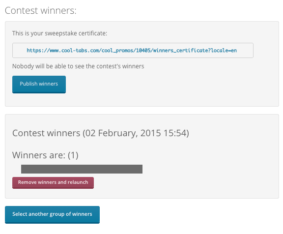 New Filters and Conditions to Select Winners with Cool Tabs