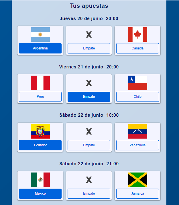 Cómo hacer una quiniela de la Copa América 2024 online